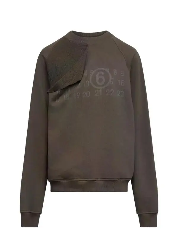 MAISON MARGIELA Logo Print Sweatshirt - Brown