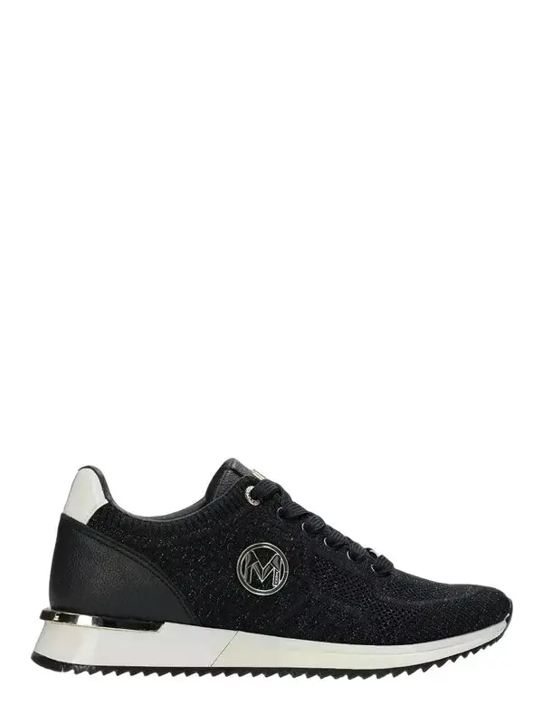 MEXX Glitter-knit Logo Plaque Sneakers - Black