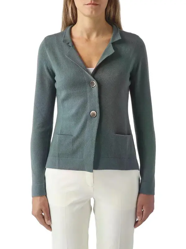 GRAN SASSO Button-up Notched Lapel Jacket - Green