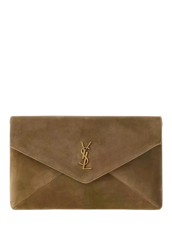 Saint Laurent Cassandre Clutch Bag - Brown