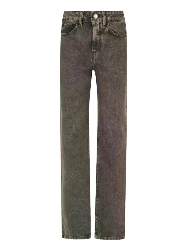 Federica Tosi Acid Wash Straight Leg Jeans - Brown