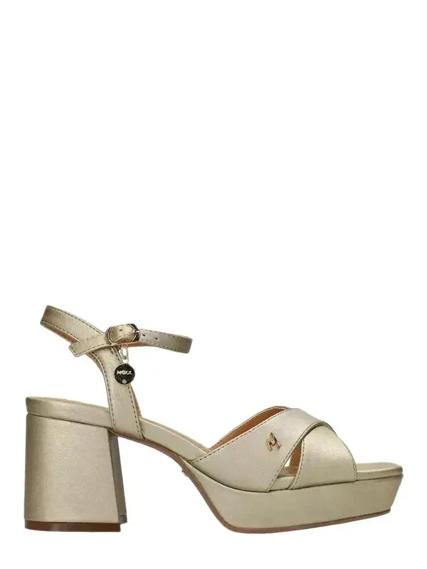 MEXX Crossover Strap Platform Sandals - Gold