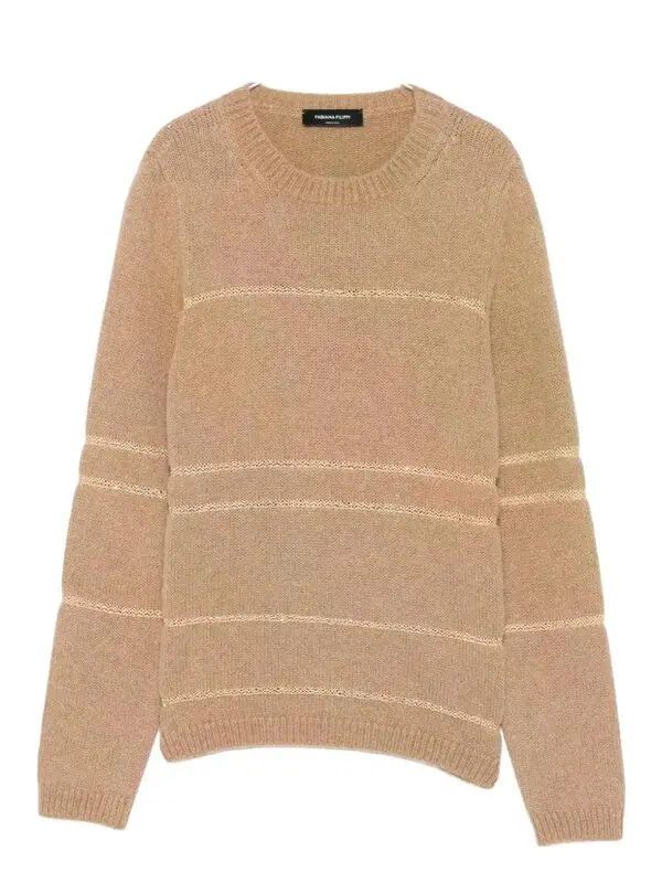 Fabiana Filippi Striped Crew Neck Sweater - Neutrals