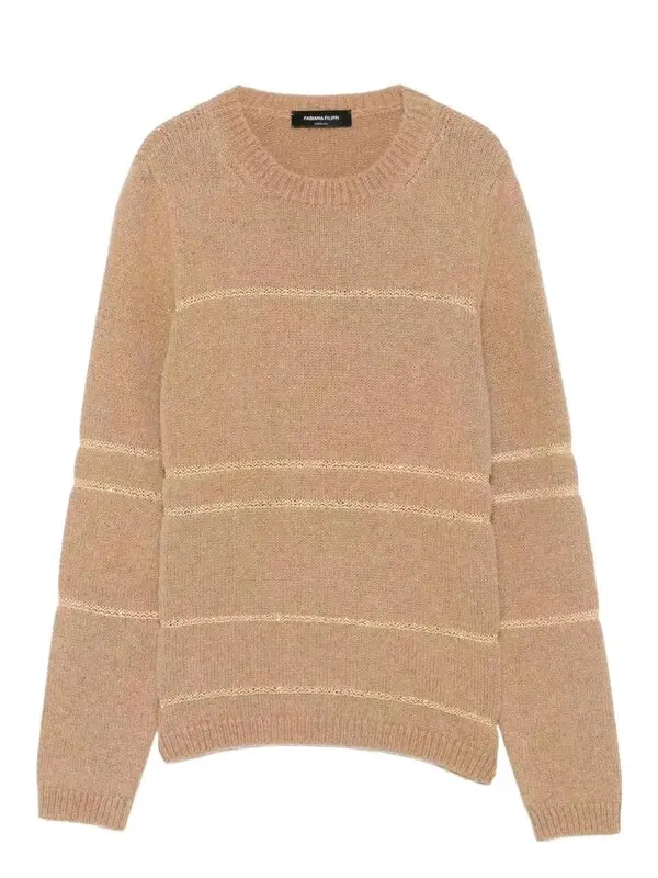 Fabiana Filippi Striped Crew Neck Sweater - Neutrals