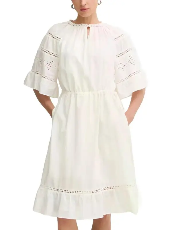 Marc O'polo Broderie Anglaise Ruffled Mini Dress - White