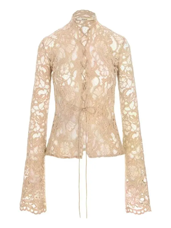 MANURI Lace Detailed Blouse - Neutrals
