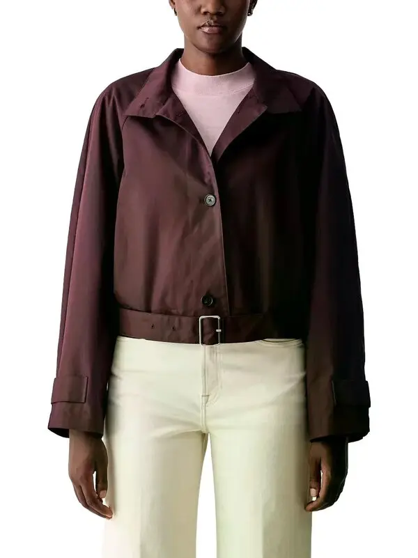 Marc O'polo Belted Cropped Jacket - Purple