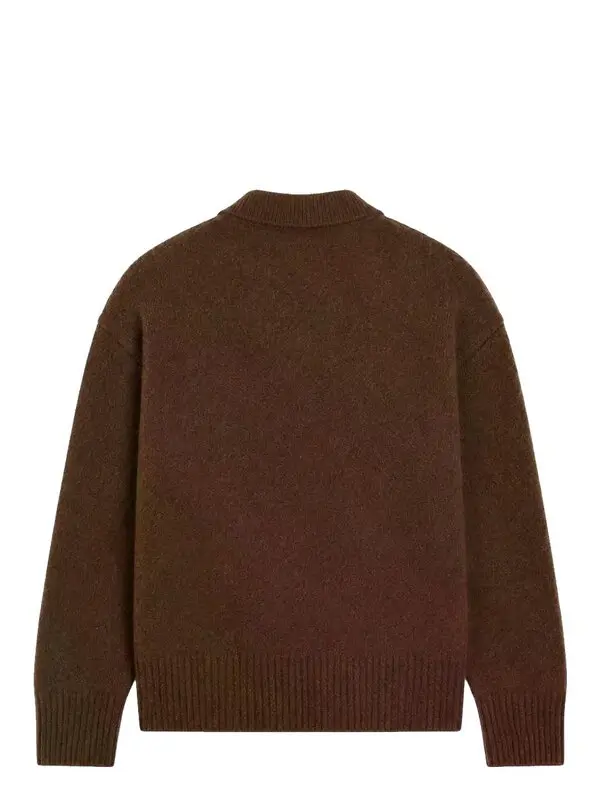 AMI Paris Alpaca Wool Polo - Brown