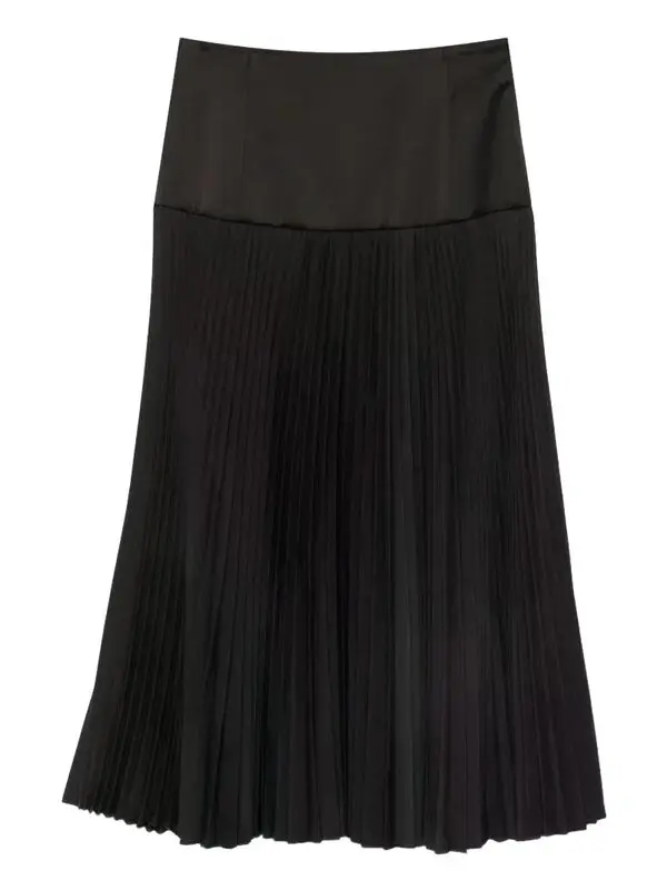 Imperial Pleated Cotton Skirt - Brown