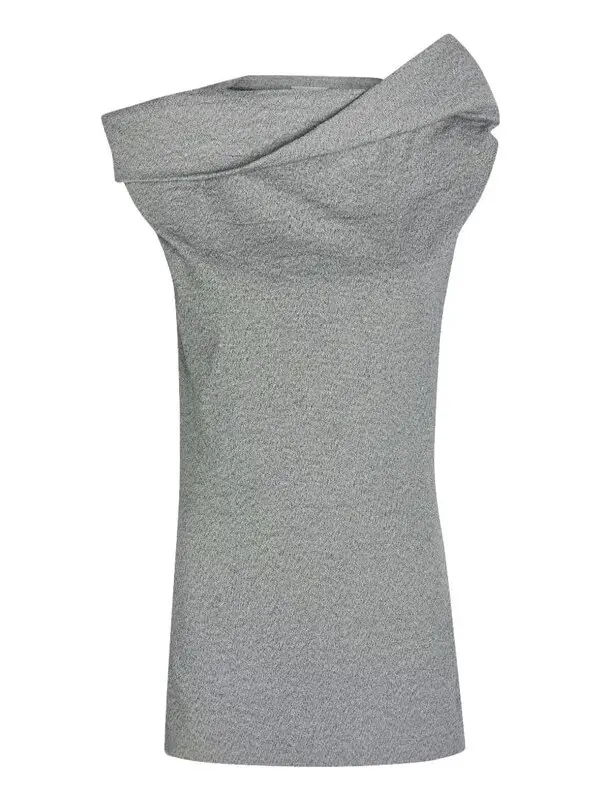 Issey Miyake Off-shoulder Draped Top - Grey