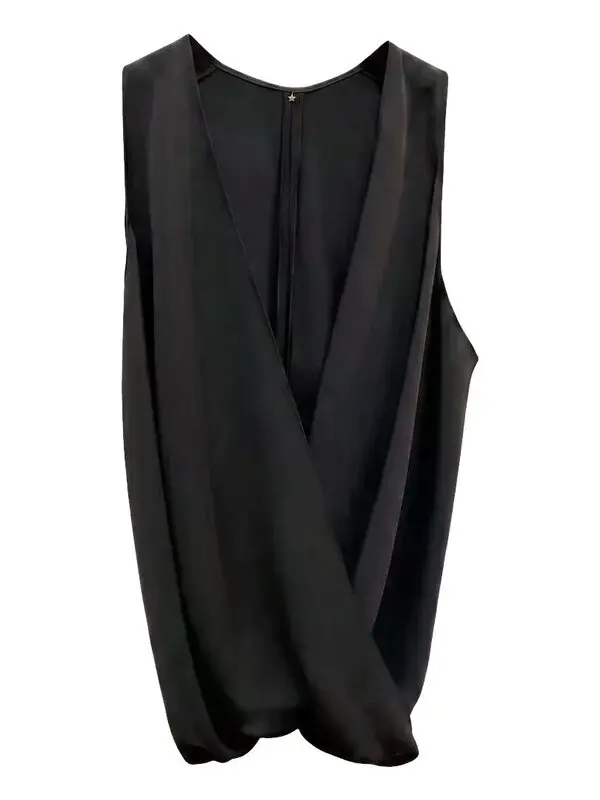 PETER COHEN Silk Wrap Top - Black