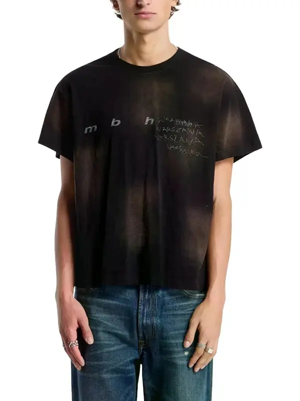 MISBHV T-shirt With Spot-wash Effect And Logo Print - Black