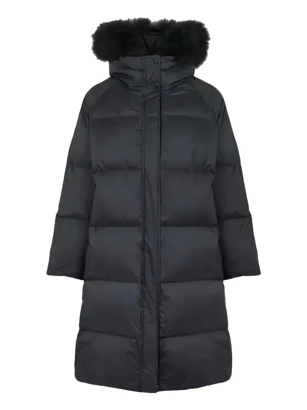 YVES SALOMON Fur-trimmed Hooded Down Coat - Black