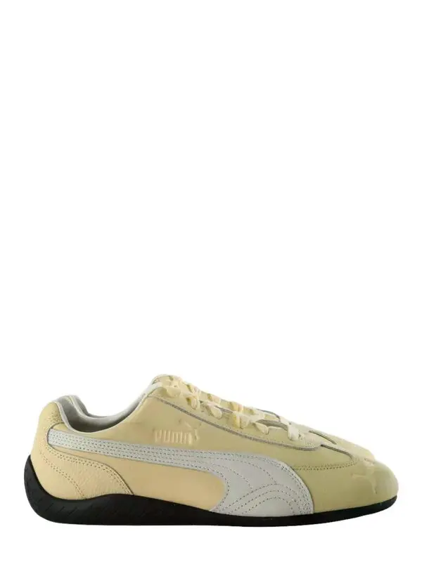 PUMA Embossed Logo Leather Sneakers - Yellow