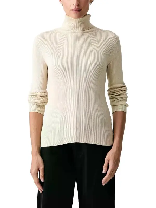 Marc O'polo Ribbed Knit Roll Neck Sweater - Neutrals