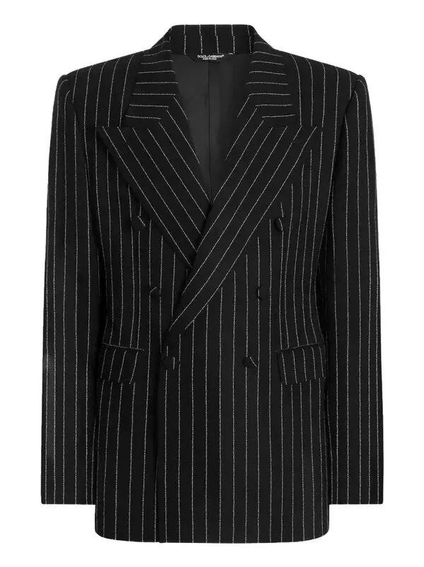 Dolce & Gabbana Double-breasted Pinstripe Blazer - Black
