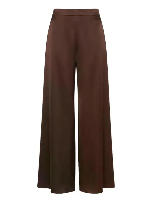 PETER COHEN Chute Silk Wide-leg Trousers - Brown