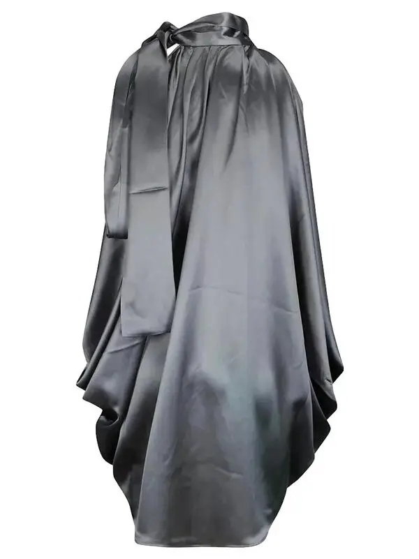 7 For All Mankind Petal Bow-detail Draped Mini Dress - Grey