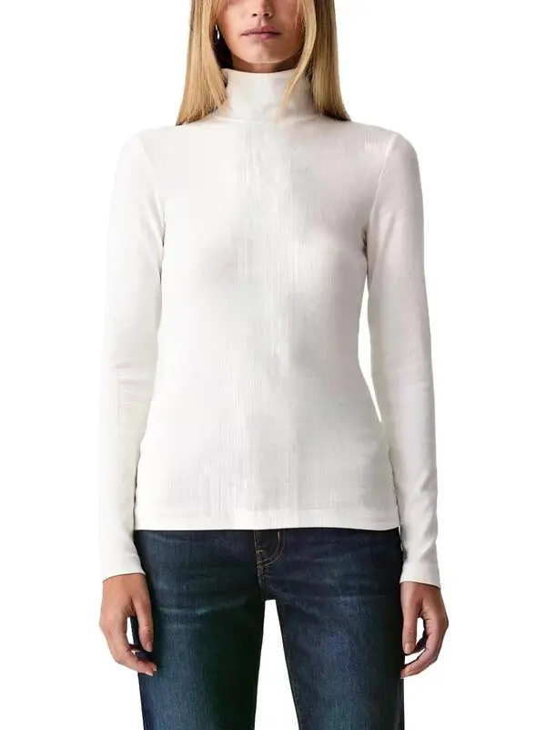 Marc O'polo Ribbed Knit Turtleneck Top - White