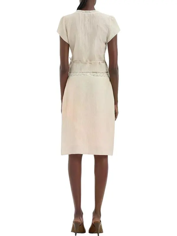 SIR. Nora Lace-trim Midi Skirt - Neutrals