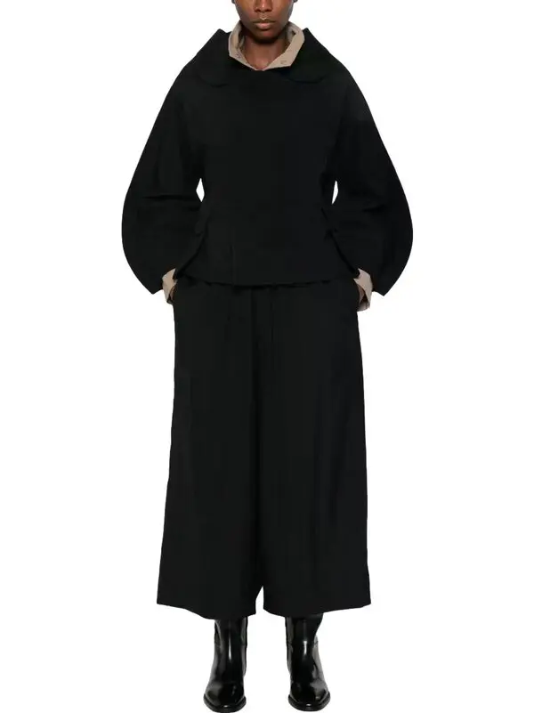 Comme Des Garçons Cropped Wide-leg Trousers - Black