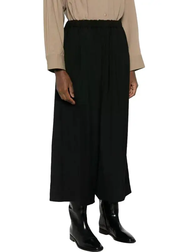 Comme Des Garçons Cropped Wide-leg Trousers - Black