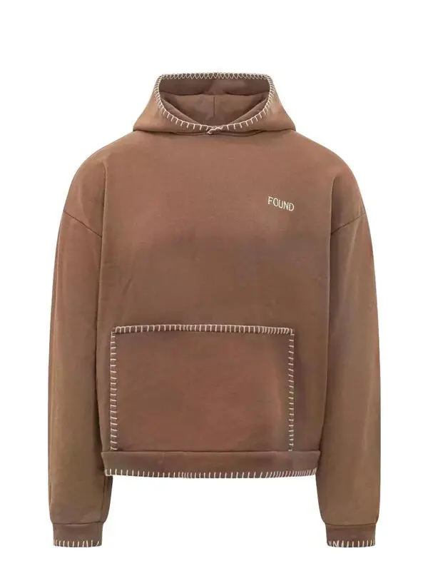 FOUND Stitched-logo Hoodie - Brown