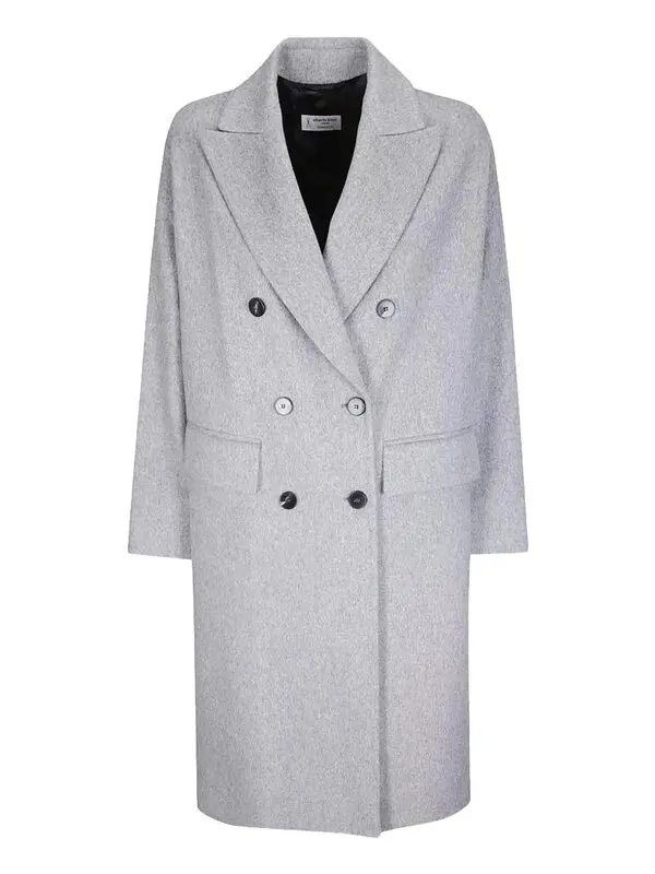 Alberto Biani Double-breasted Virgin Wool Coat - Grey