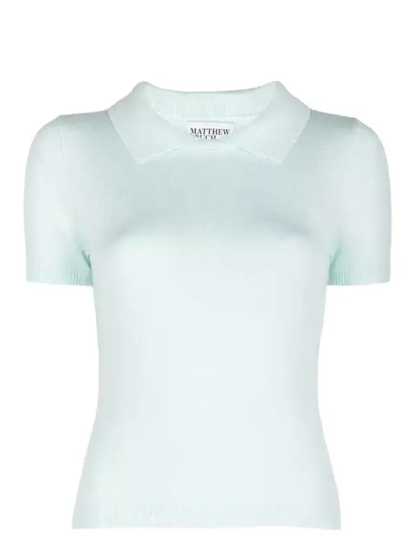 Matthew Bruch Collared Knit T-shirt - Blue