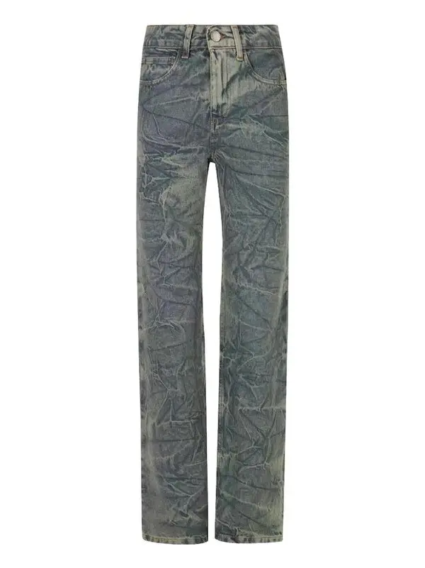 Federica Tosi Acid Wash Straight-leg Jeans - Blue