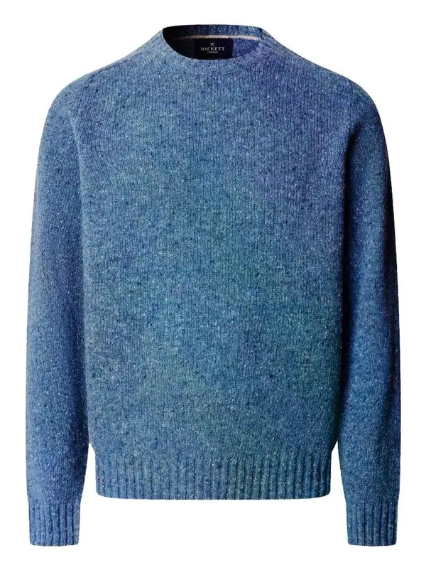 HACKETT  Crew Neck Wool Sweater - Blue