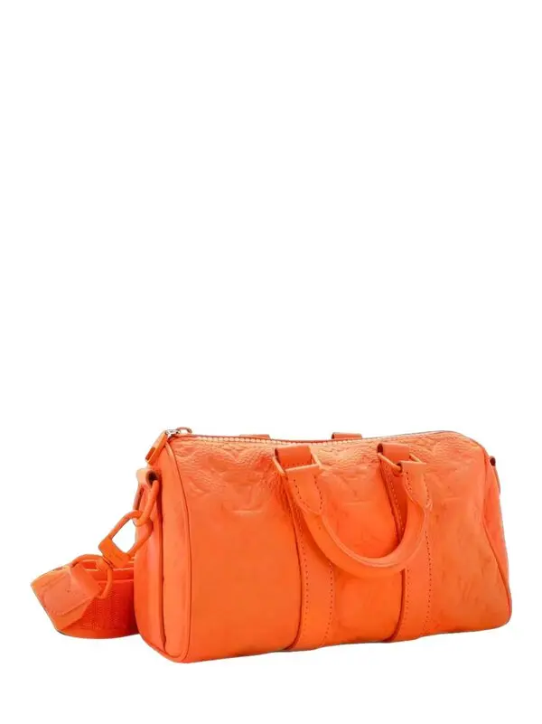 LOUIS VUITTON Keepall Bandouliere Monogram Taurillon Leather 25 Handbag - Orange