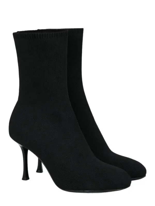 POTAMY Knit Stiletto Ankle Boots - Black