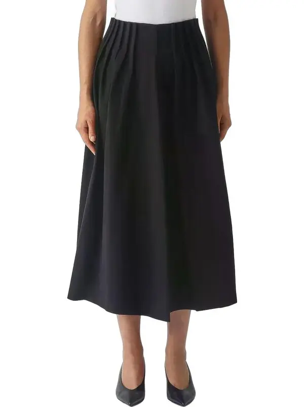 MEIMEIJ Pleated A-line Midi Skirt - Black