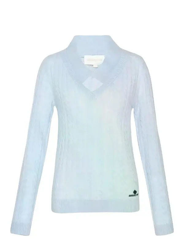 SHUSHU/TONG Cable-knit Sailor Collar Sweater - Blue