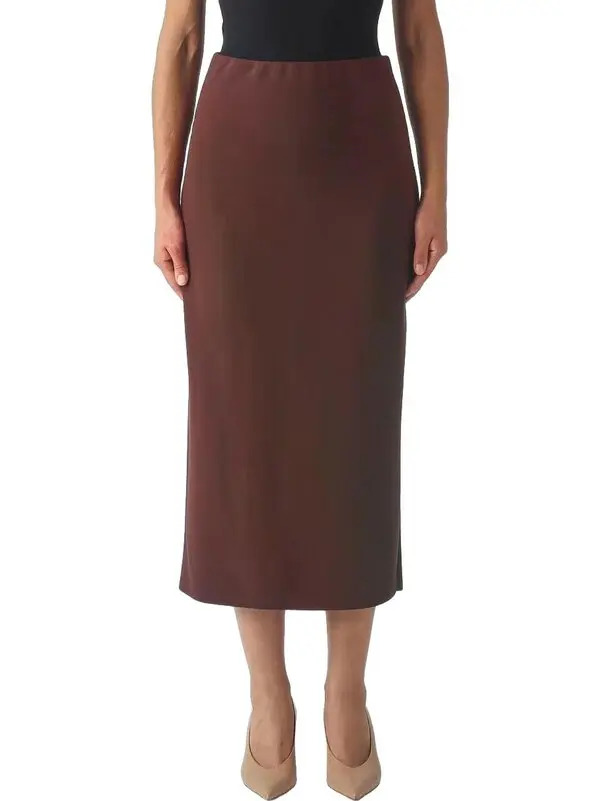 MEIMEIJ Elasticated Waistband Midi Skirt - Red