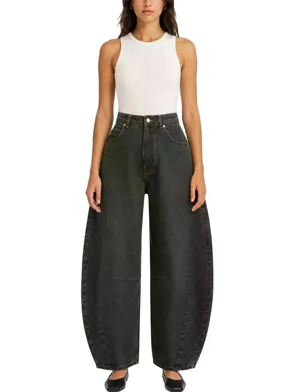 Essentiel Antwerp Barrel-leg Panelled Jeans - Grey