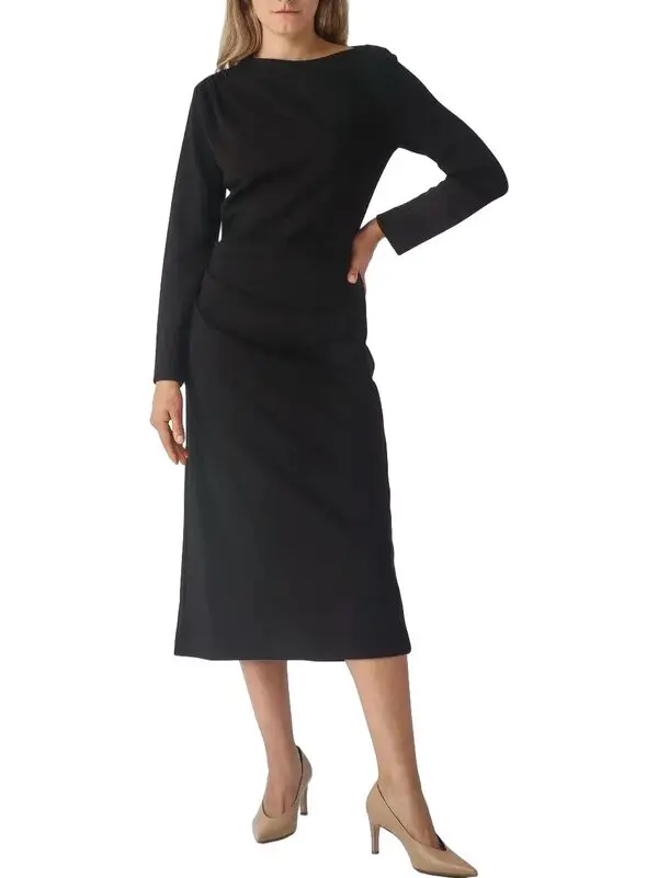 MEIMEIJ Long-sleeved Midi Dress - Black