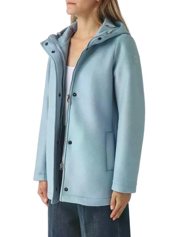 COLMAR Hooded Zip-up Single-breasted Coat - Blue