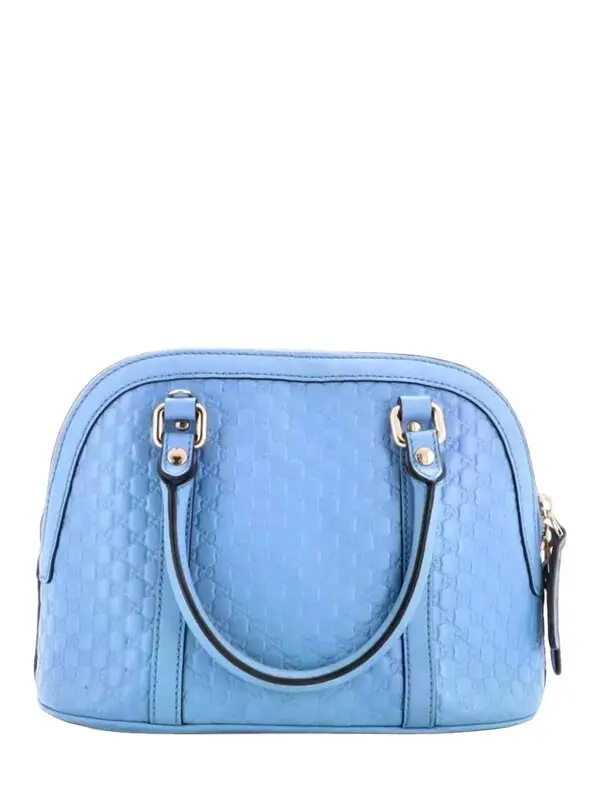 Gucci Convertible Dome Microssima Leather Mini Satchel - Blue