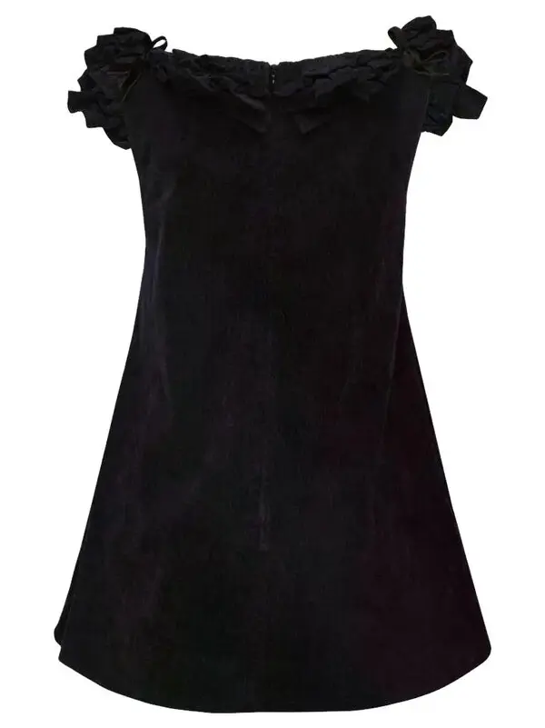 SHUSHU/TONG Ruffled Lace-trim Mini Dress - Blue