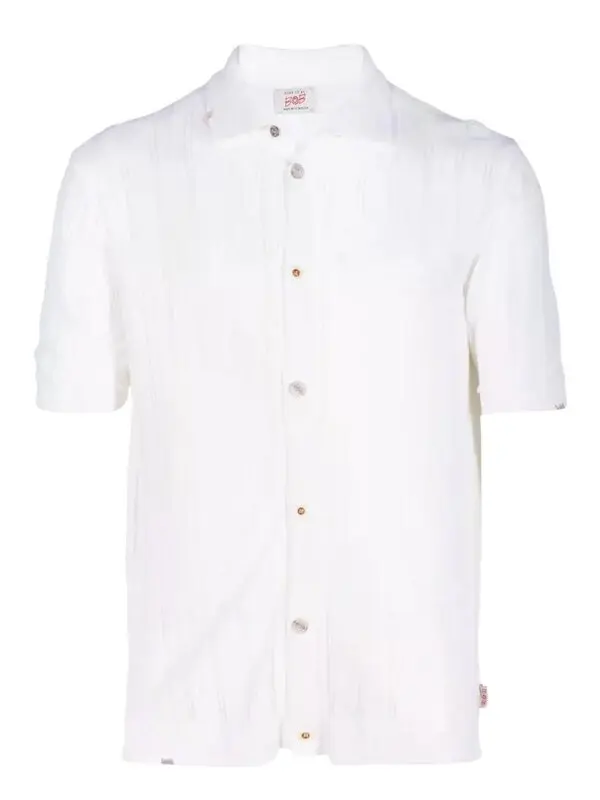 BOB Kurt Pointelle-knit Shirt - White