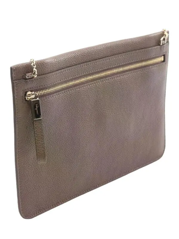 FERRAGAMO Gancini Studded Clutch Bag - Brown