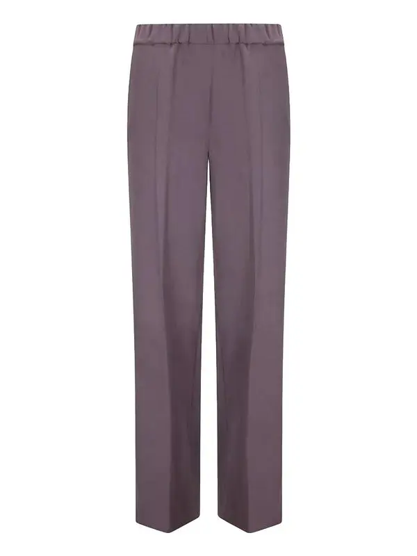 Alberto Biani Elasticated Pressed-crease Trousers - Brown