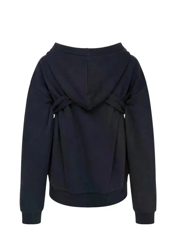 SHUSHU/TONG Bow Detail Logo Hoodie - Blue