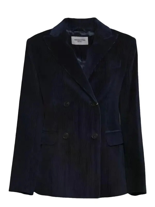 Max Mara Double-breasted Corduroy Blazer - Blue