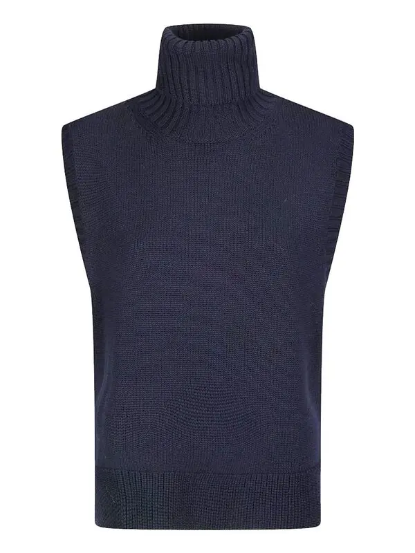 ARCHIVIO B Sleeveless Roll Neck Sweater - Blue
