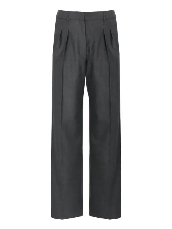 Loulou De Saison Sbire Pleated Wool Trousers - Grey