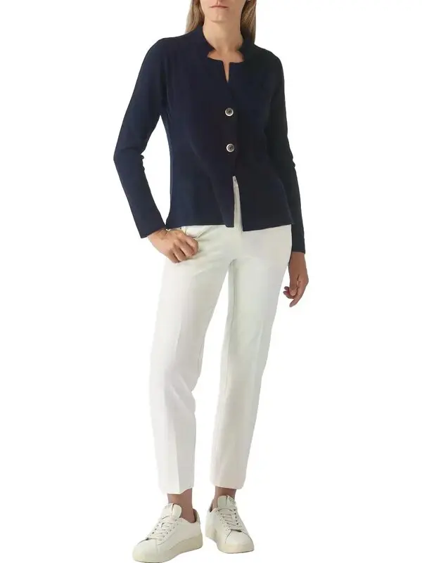 GRAN SASSO Button-fastening Knitted Jacket - Blue