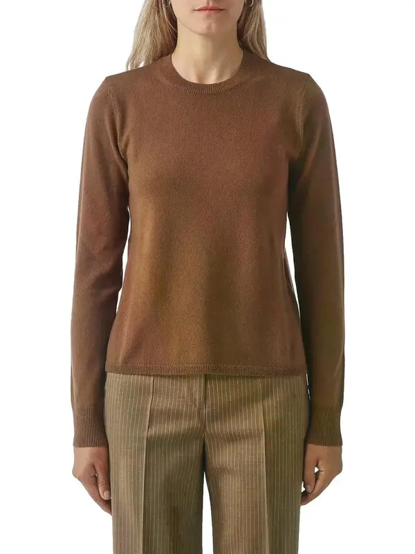 Max Mara Crew Neck Long Sleeve Sweater - Brown